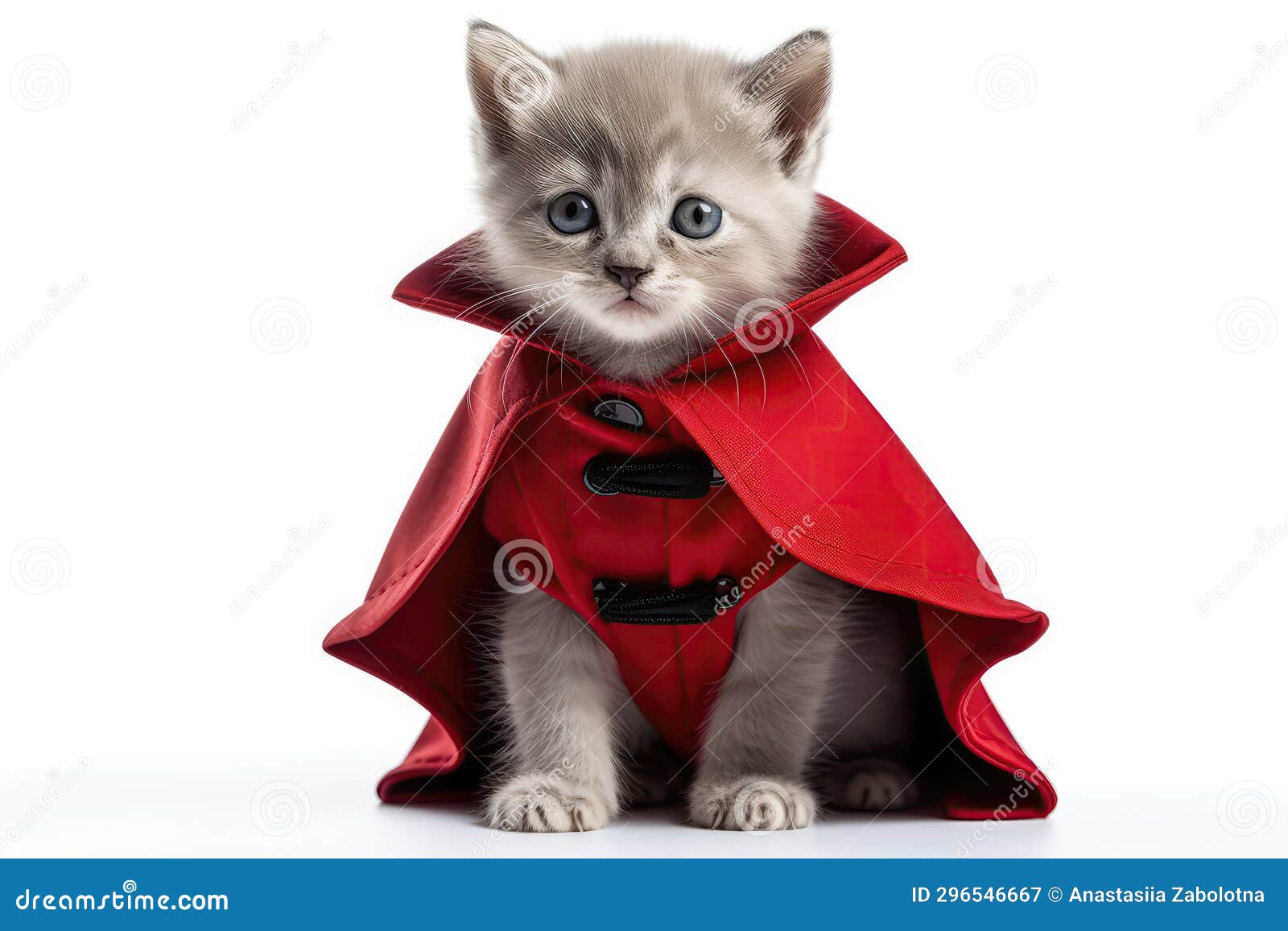 Kitten in Vampire Costume on White Background. Generative AI Stock ...
