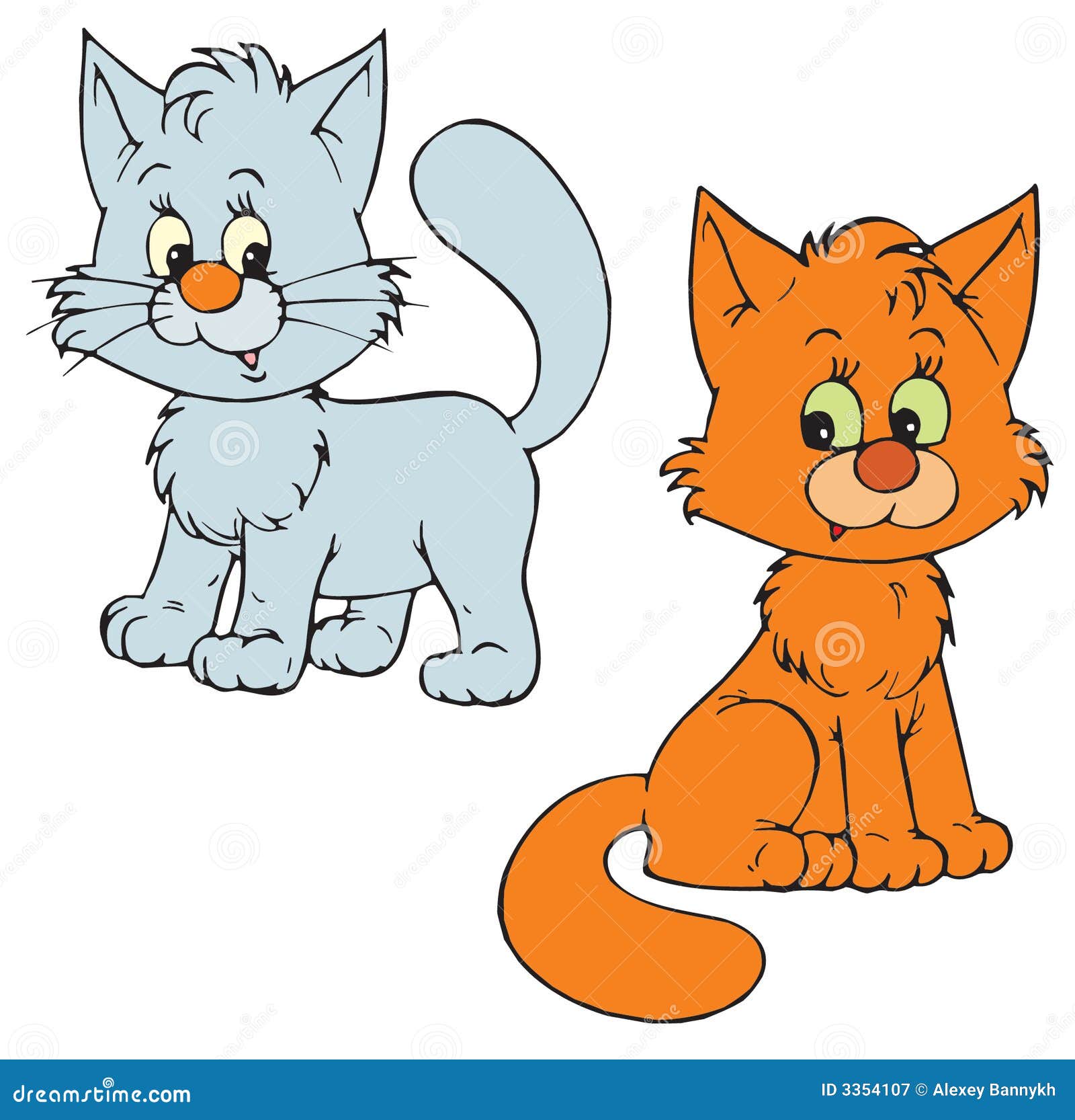 Kittens (vector clip-art) stock vector. Illustration of animated - 3354107