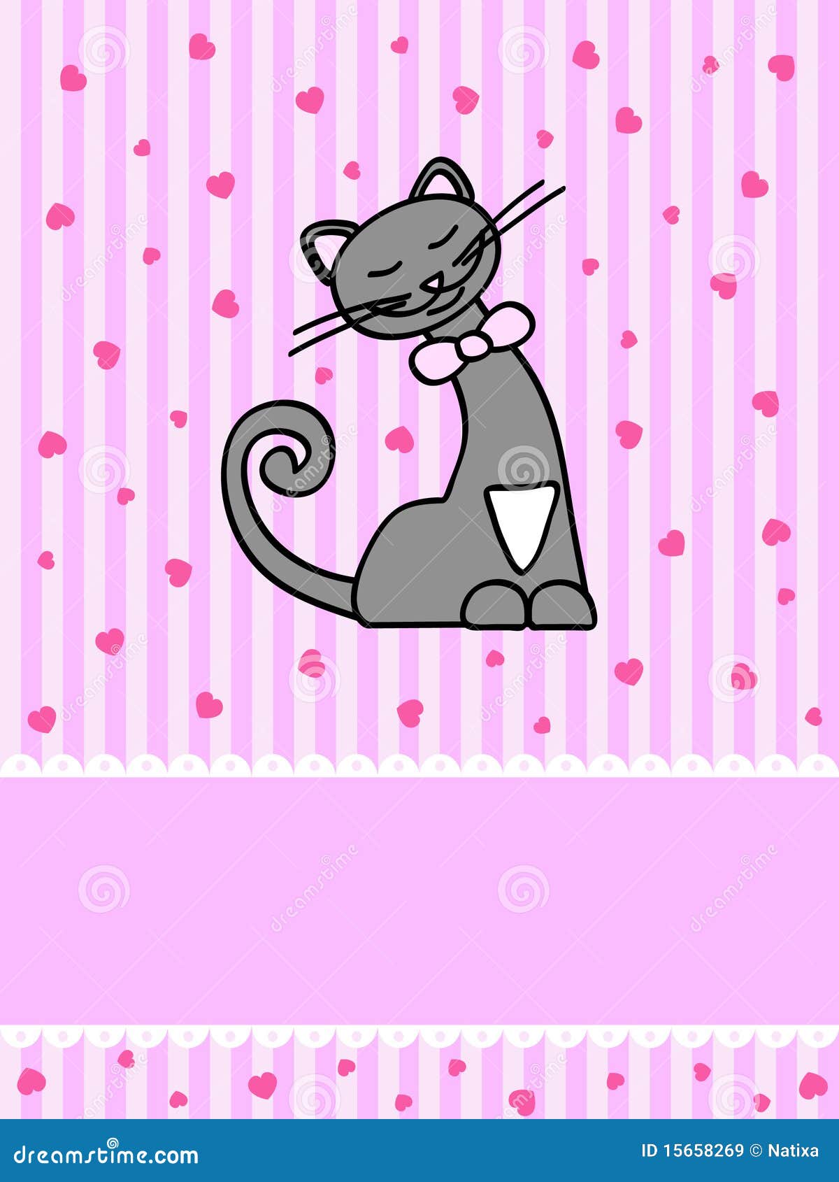 Kitty card stock vector. Illustration of cheerful, baby - 15658269