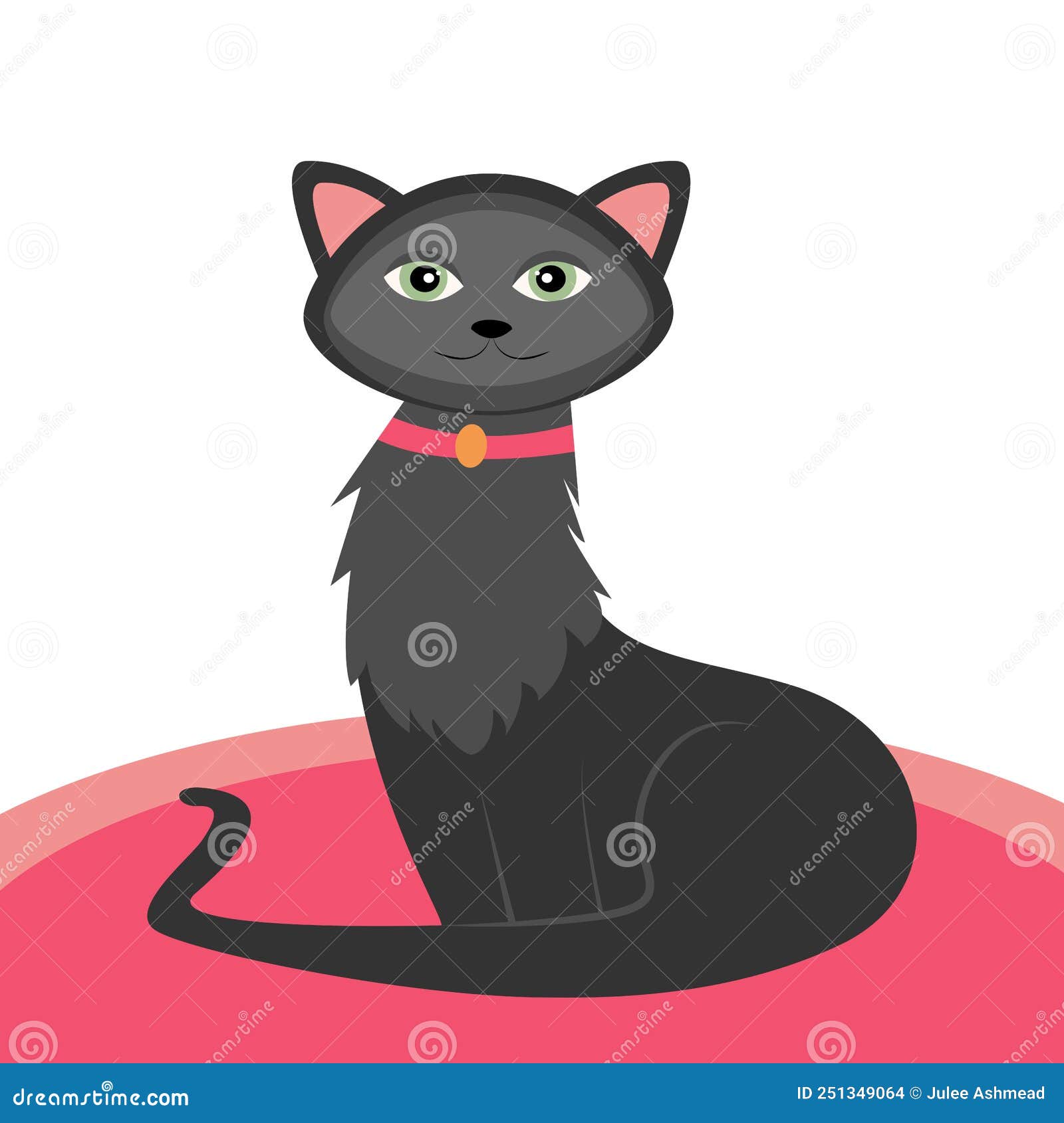 Kitty Cat on a Rug Vector Illustration Cartoon Stock Vector ...