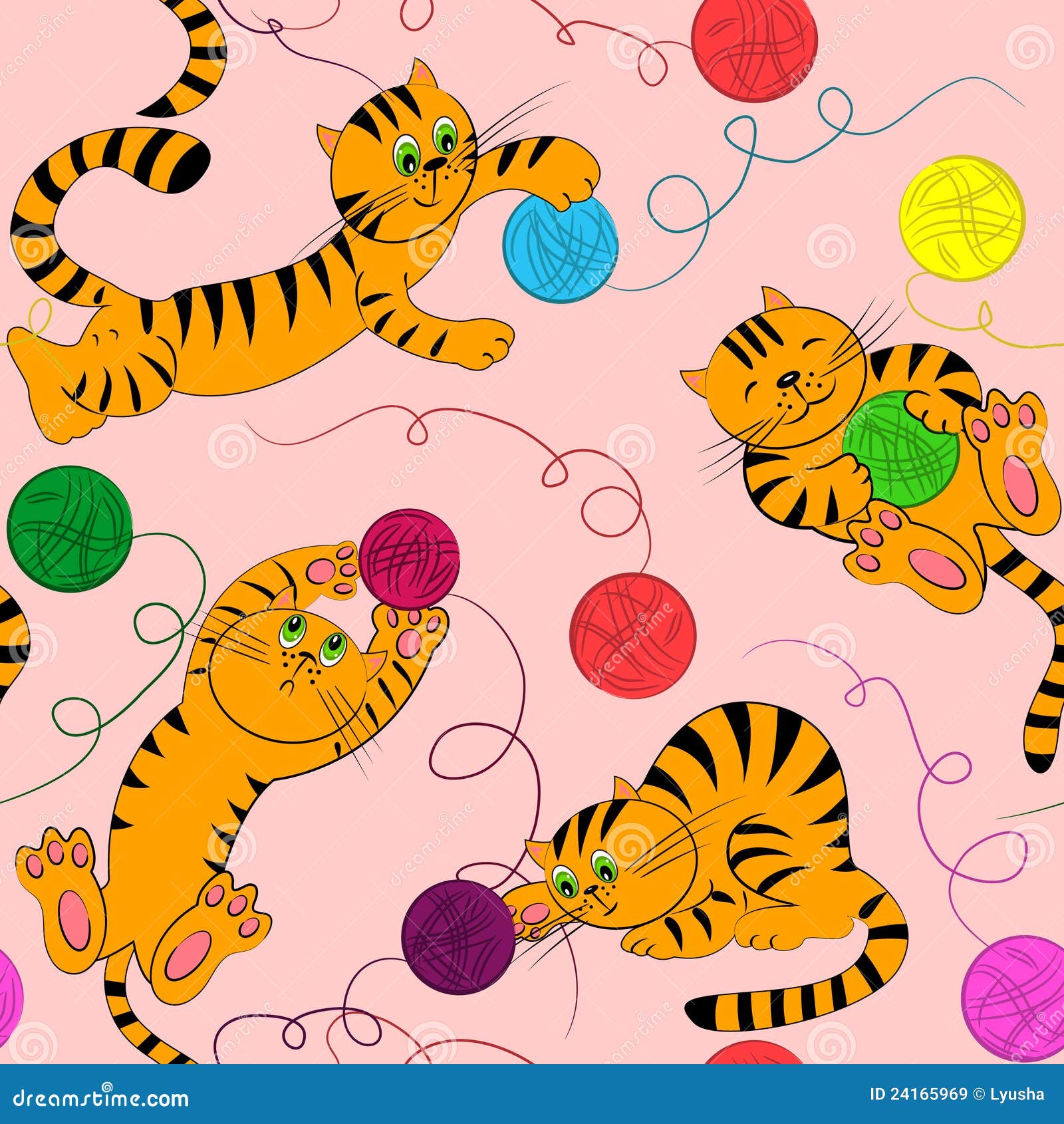 Kitty Cat Background. Pet Texture Stock Vector - Illustration of repeat ...