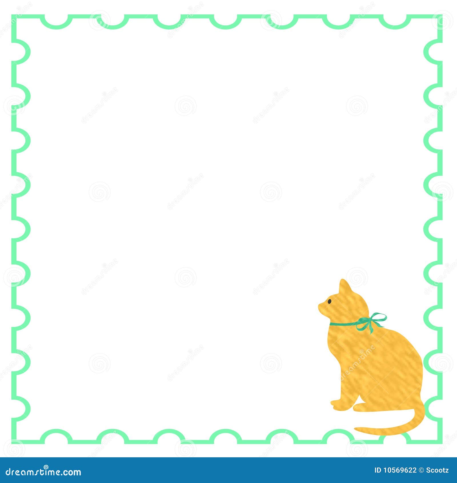 Kitty cat note paper stock illustration. Illustration of yellow - 10569622