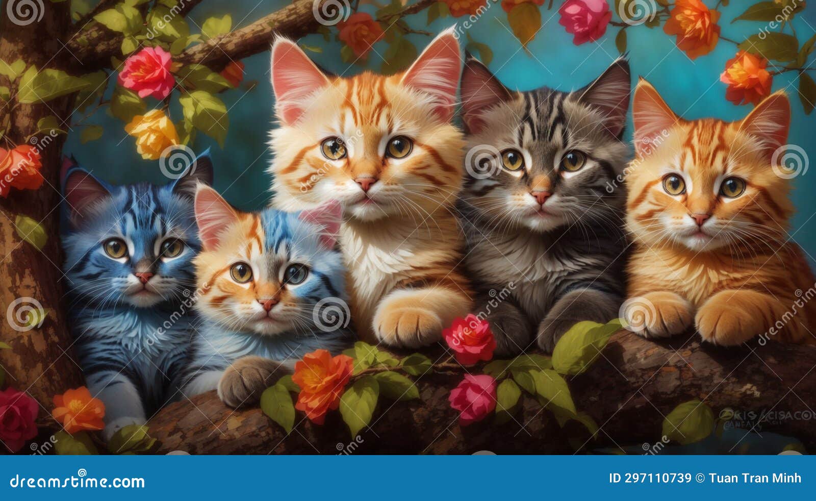 Kitty cats stock image. Image of plant, animal, wildcat - 297110739