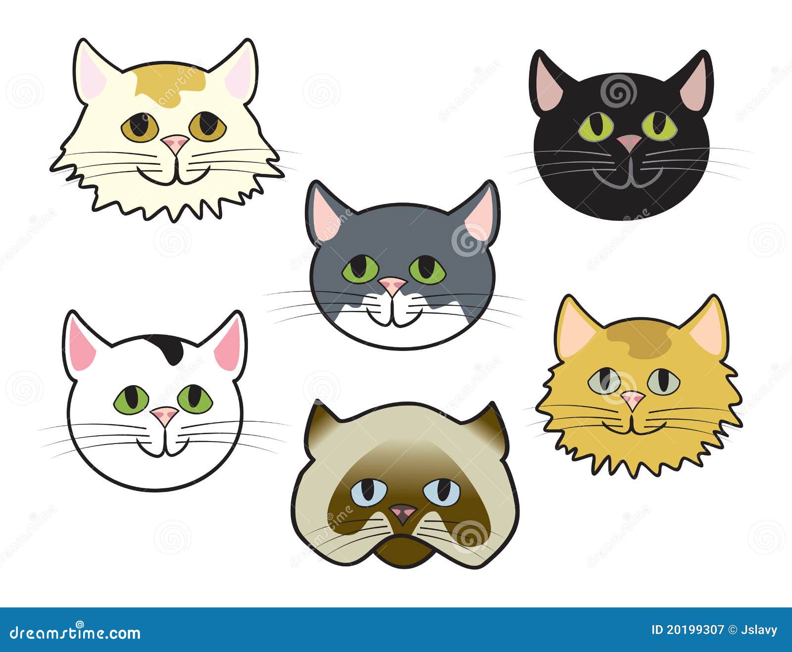 Kitty Faces stock vector. Illustration of ragamuffin - 20199307