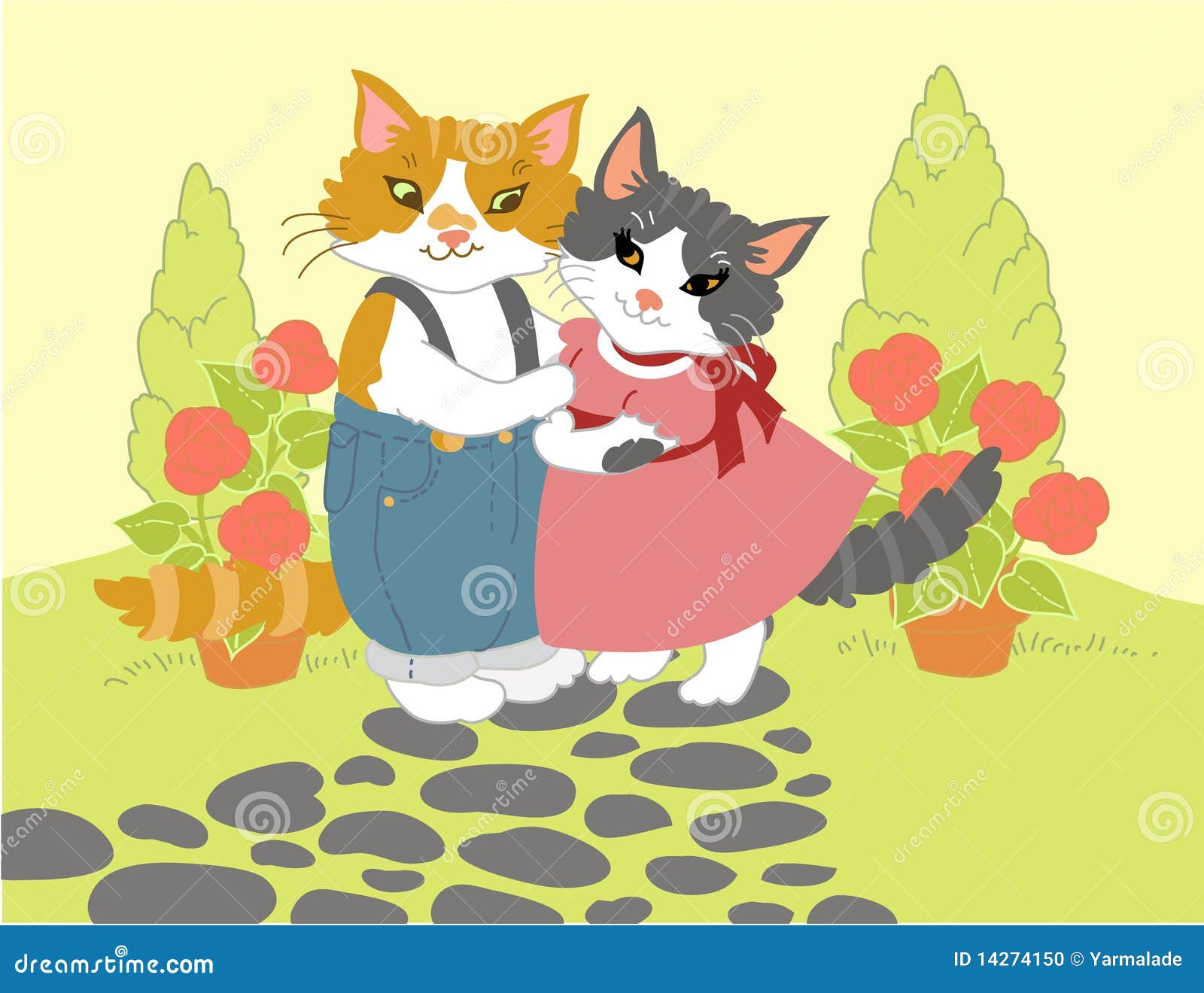 Kitty Hug stock vector. Illustration of romance, boyfriend - 14274150