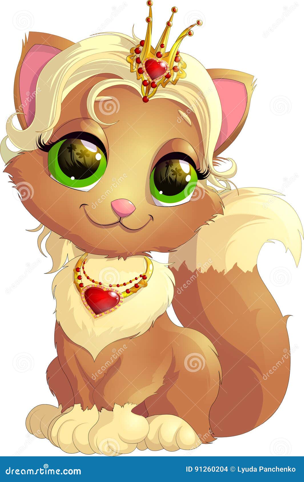 Kitty Princess with Decorations Stock Vector - Illustration of kitten ...