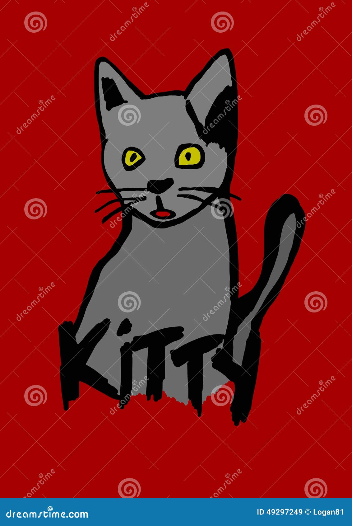 Kitty sketch stock illustration. Illustration of icon - 49297249