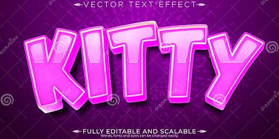 Kitty Text Effect, Editable Cat and Cute Customizable Font Style Stock ...
