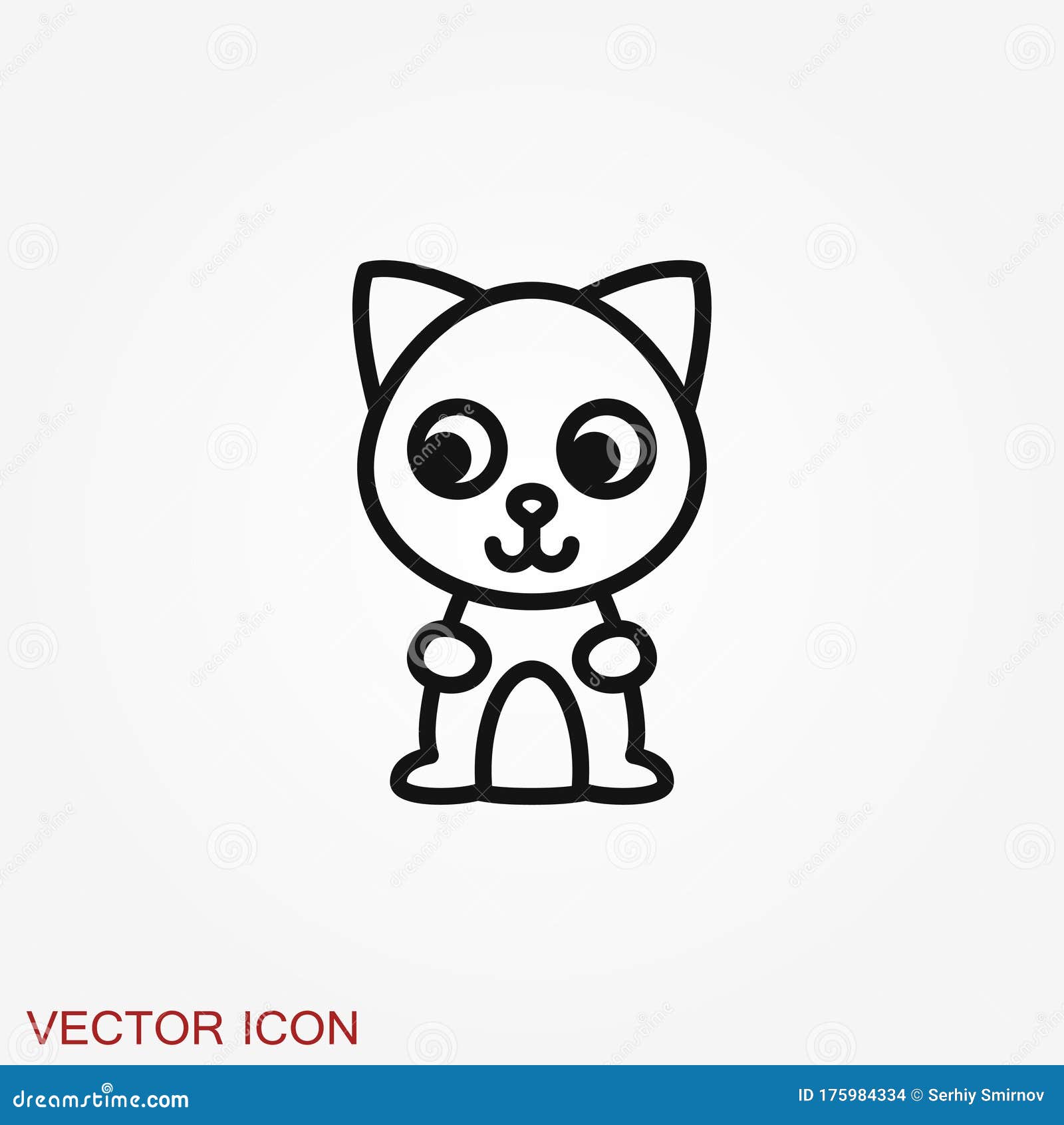 Kitty Vector Icon. Cat Symbol Isolated on Background Stock Illustration ...
