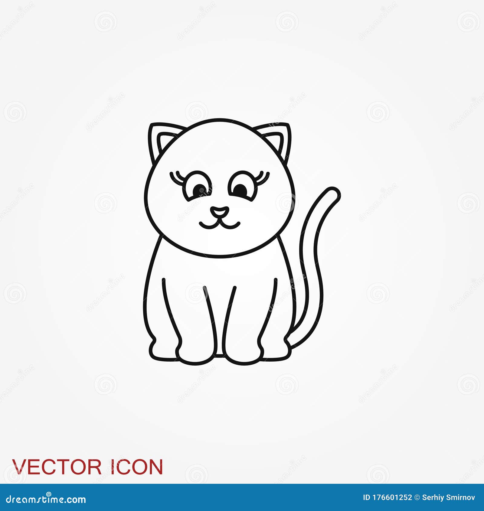 Kitty Vector Icon. Cat Symbol Isolated on Background Stock Vector ...