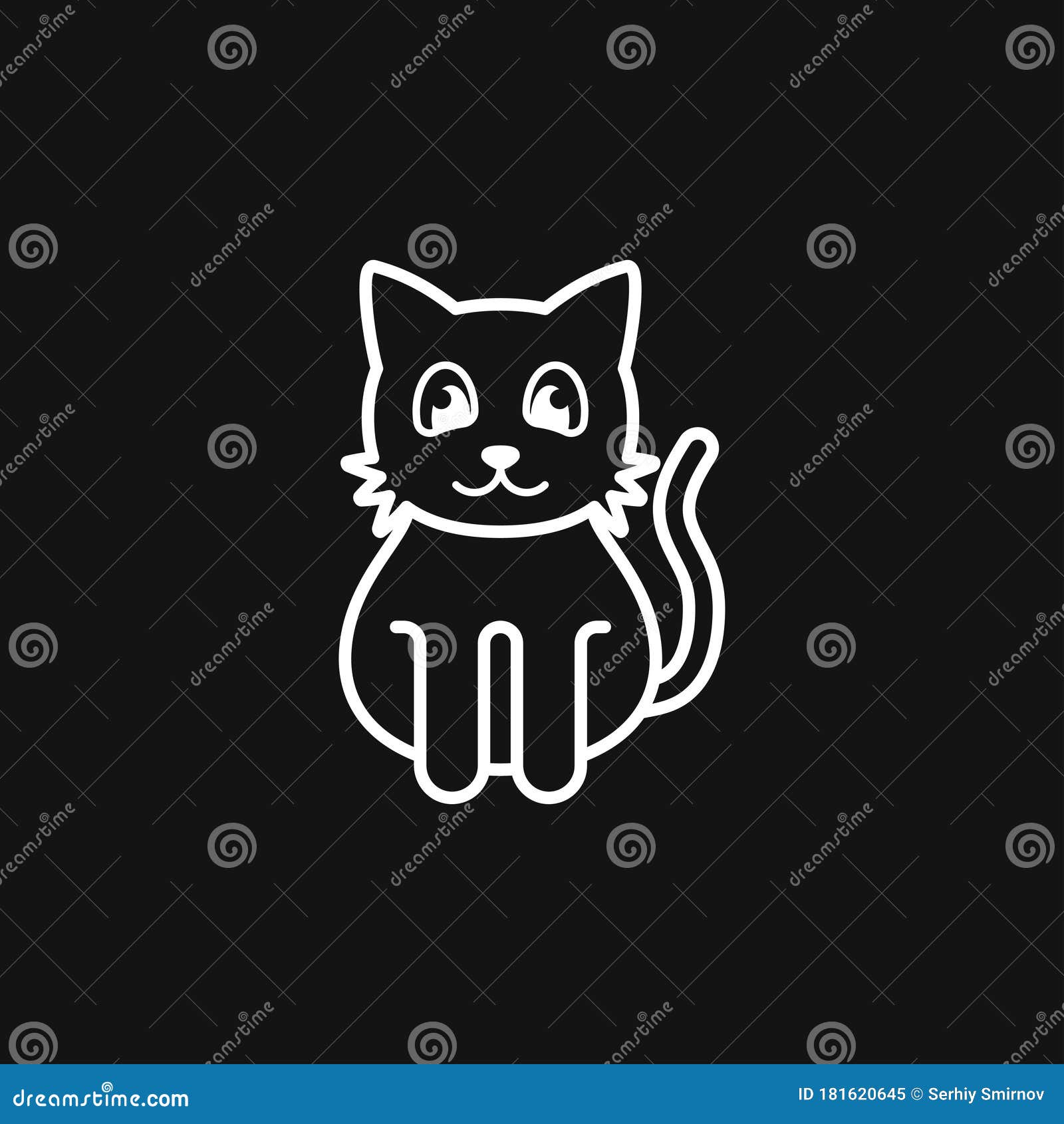 Kitty Vector Icon. Cat Symbol Isolated on Background Stock Illustration ...
