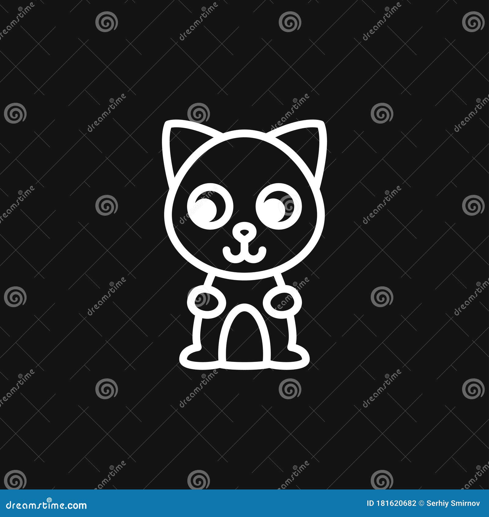 Kitty Vector Icon. Cat Symbol Isolated on Background Stock Illustration ...