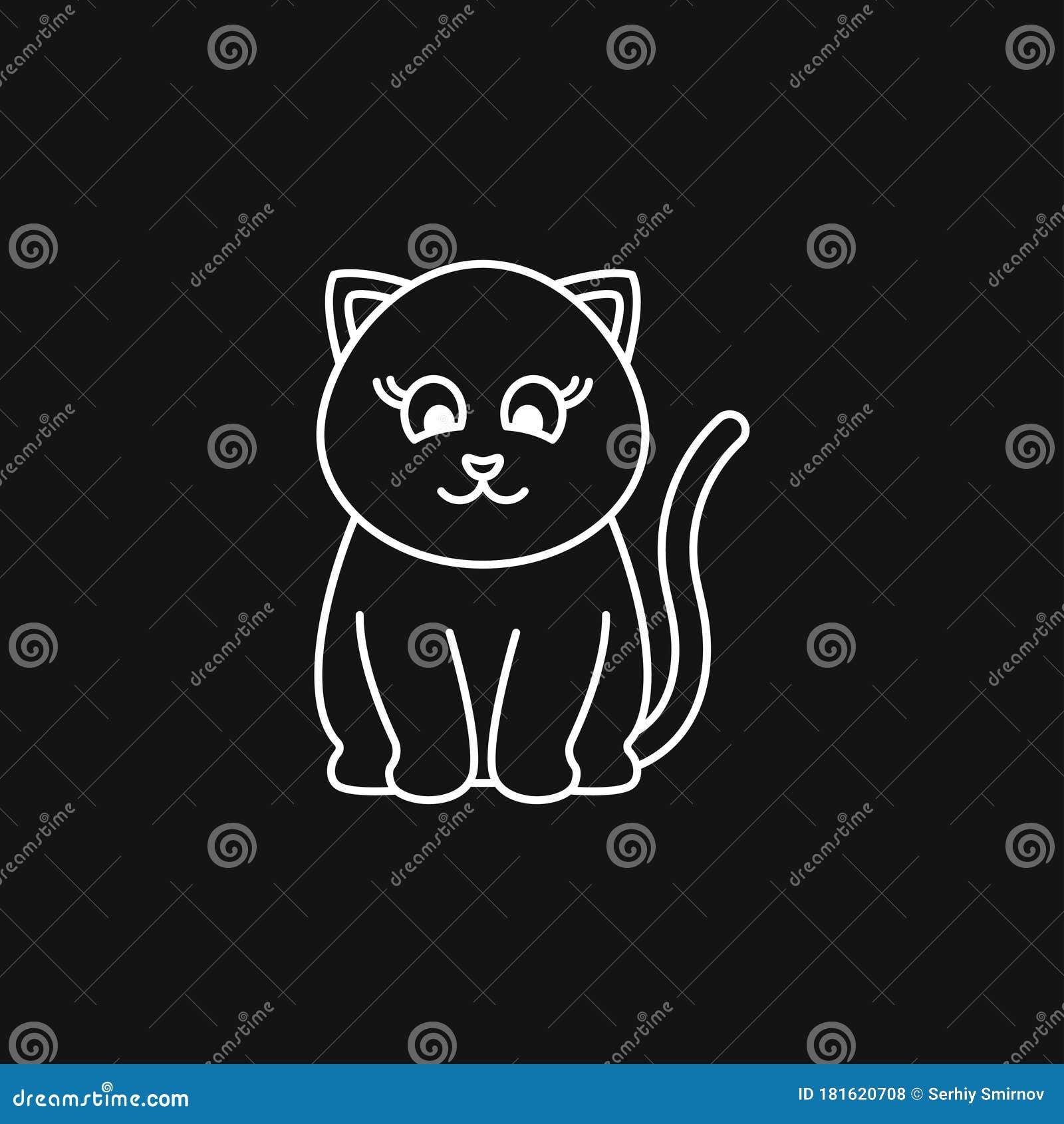 Kitty Vector Icon. Cat Symbol Isolated on Background Stock Illustration ...