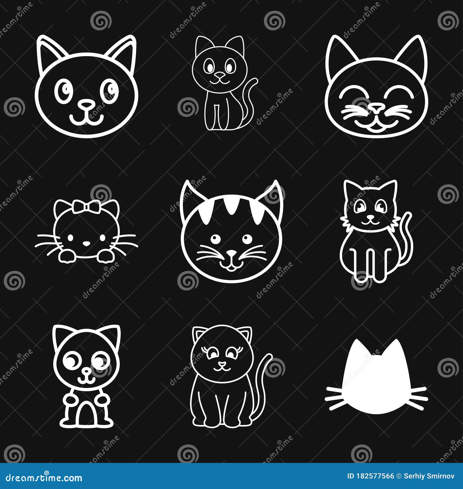 Kitty Vector Icon. Cat Symbol Isolated on Background Stock Illustration ...