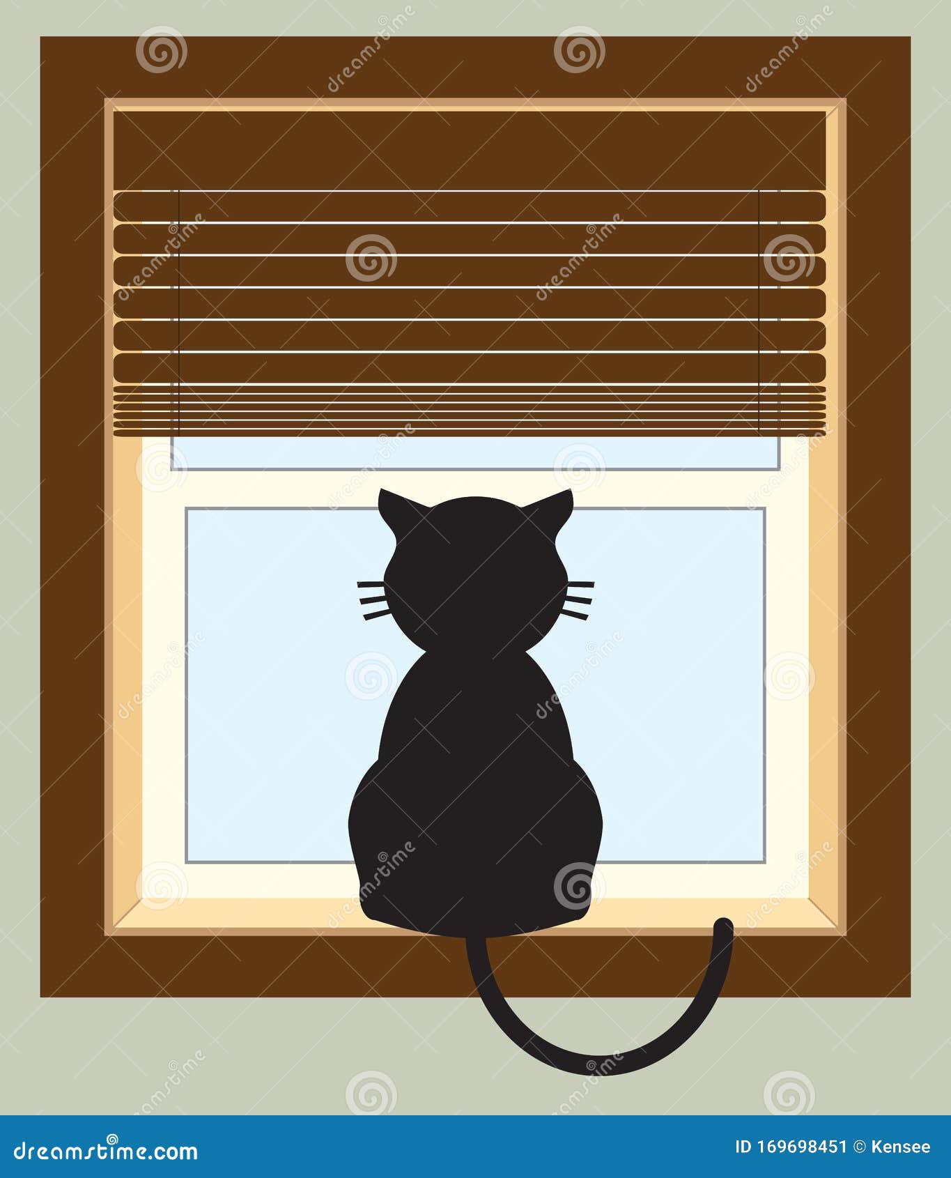 Kitty in Window stock vector. Illustration of finishing - 169698451