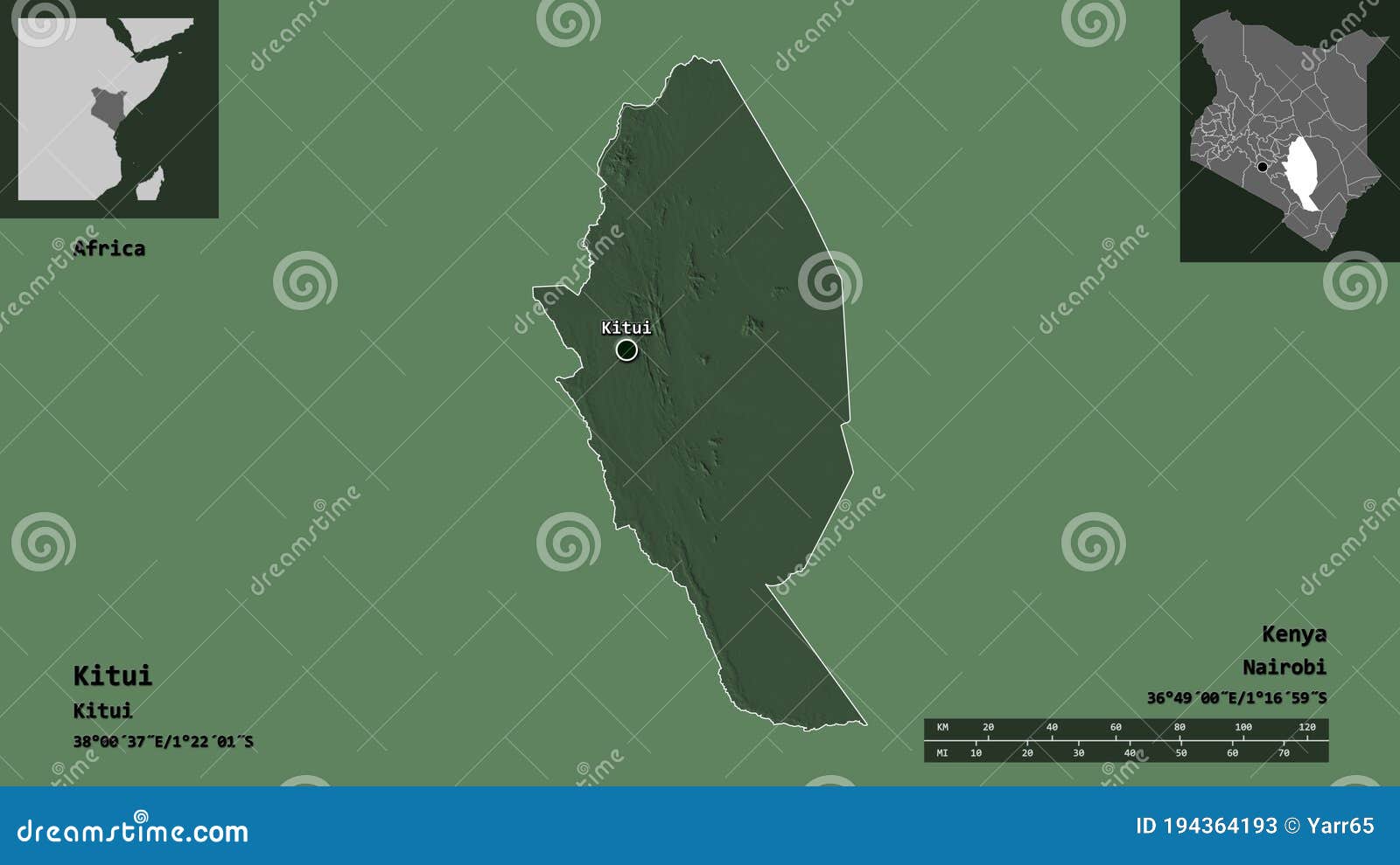 Kitui, County of Kenya,. Previews. Administrative Stock Illustration ...
