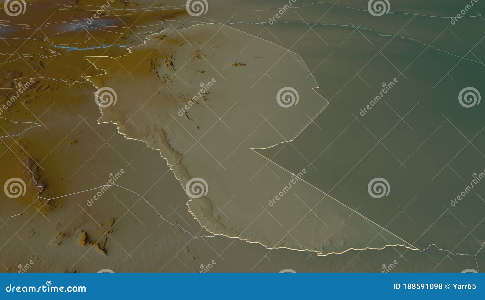 Kitui, Kenya - Outlined. Relief Stock Illustration - Illustration of ...