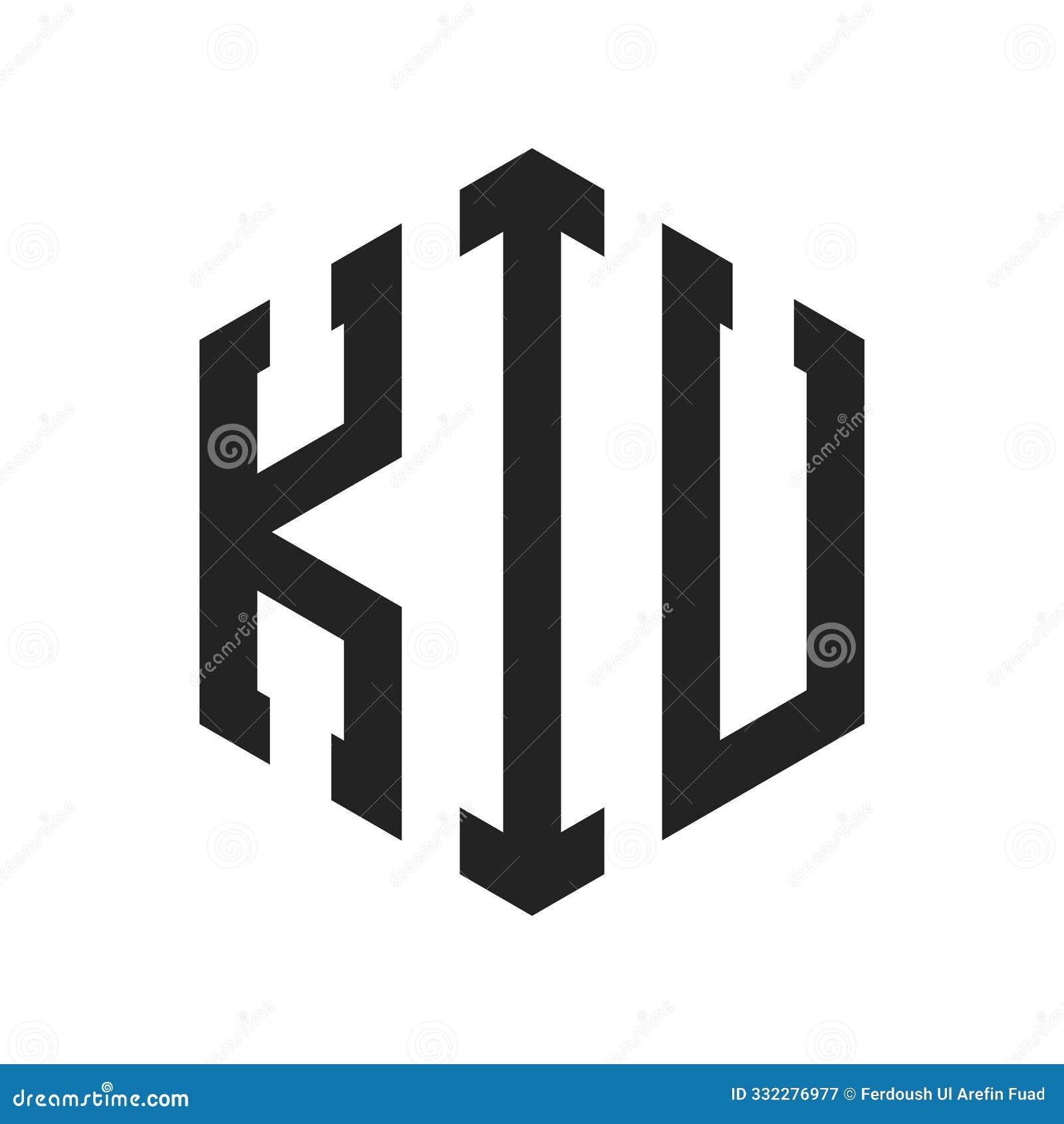 KIU Logo Design. Initial Letter KIU Monogram Logo Using Hexagon Shape ...