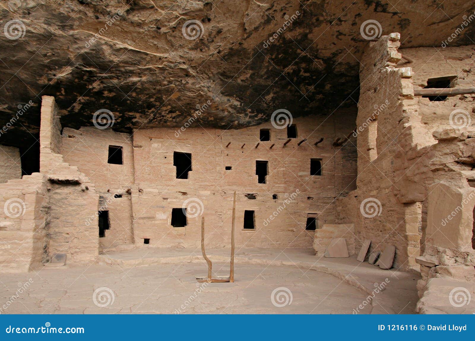 Kiva and Buildings, Spruce Tree House Stock Photo - Image of colorado ...