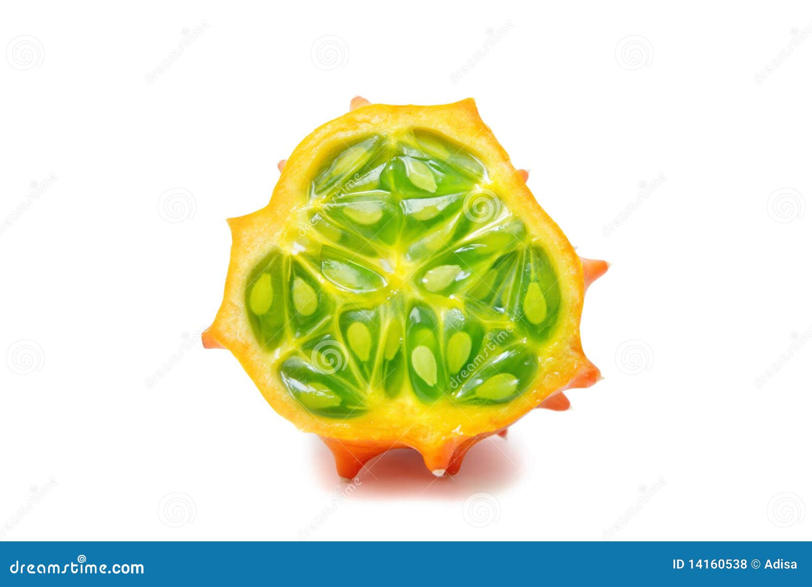 Kiwano stock photo. Image of isolated, green, melano - 14160538