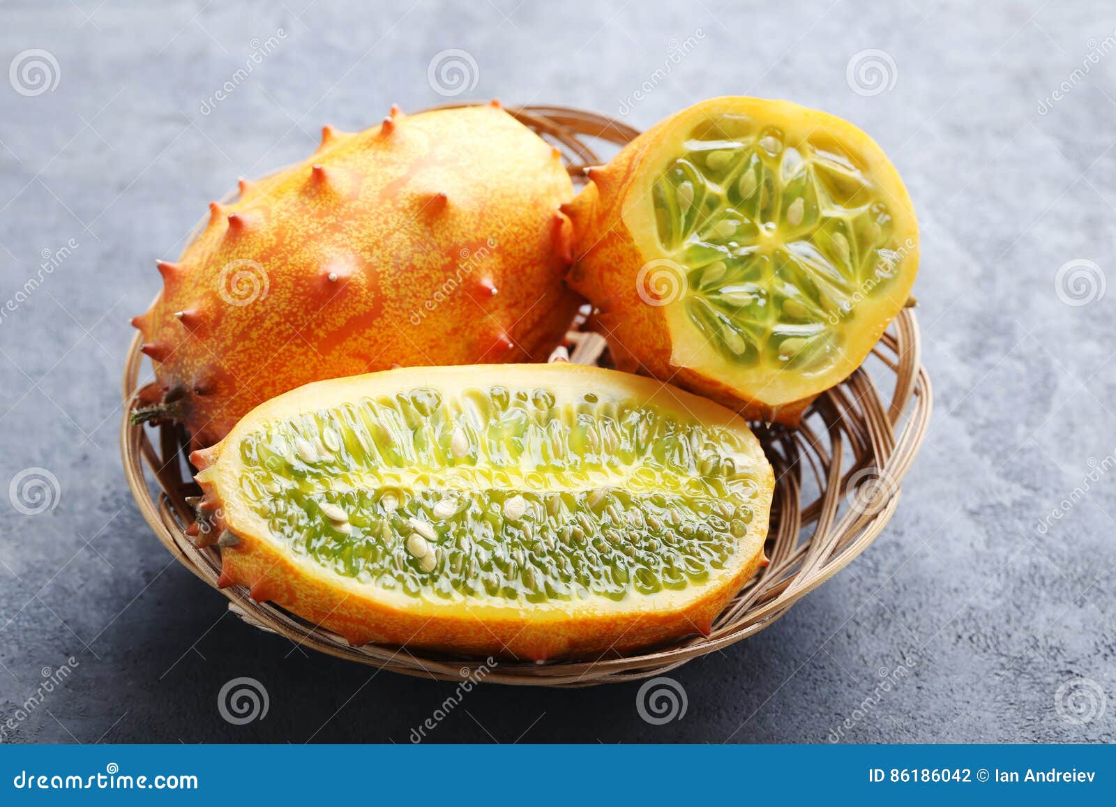 Kiwano fruit stock photo. Image of seed, cutout, prickly - 86186042