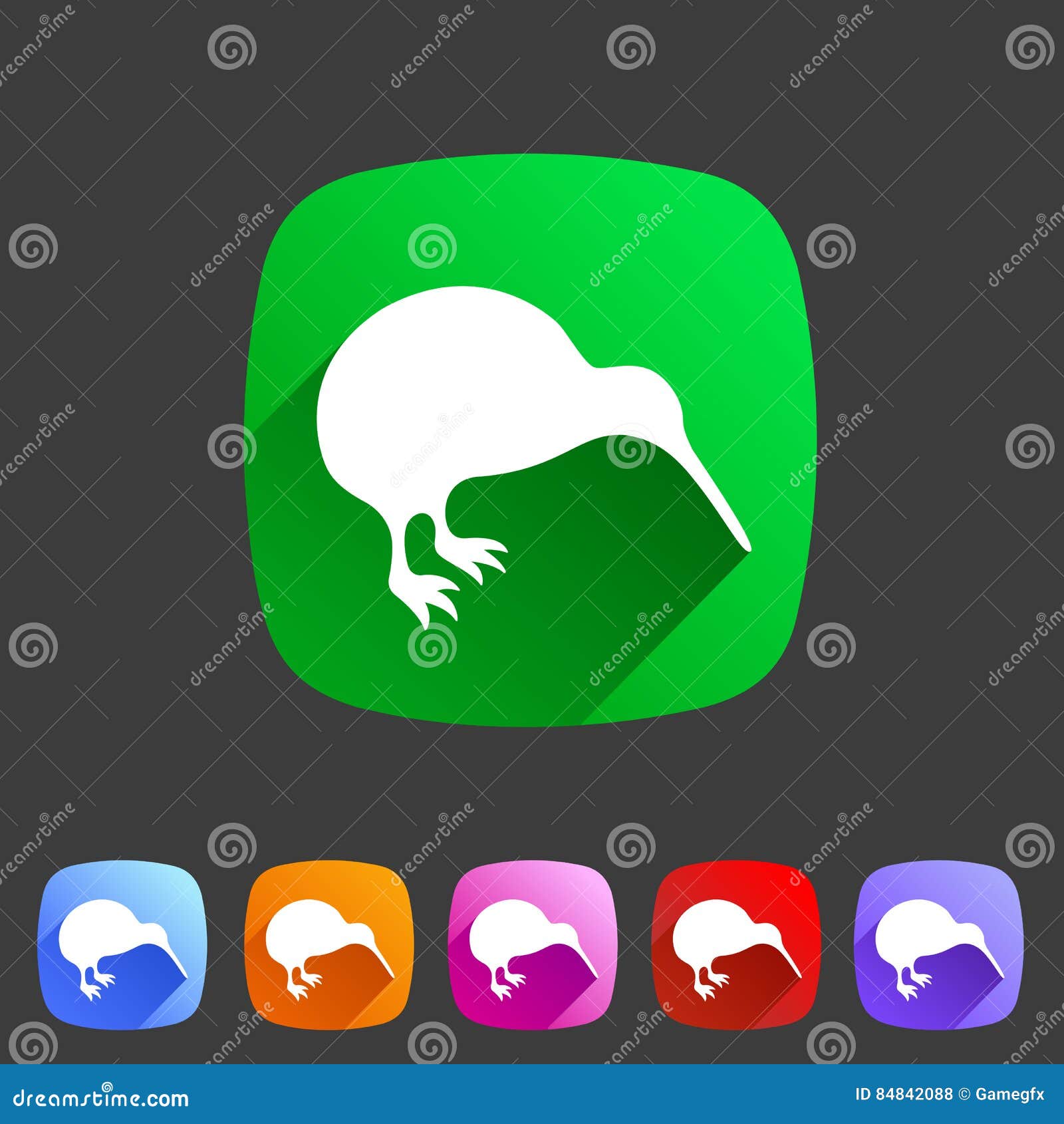 Kiwi Bird Icon Flat Web Sign Symbol Logo Label Stock Vector ...