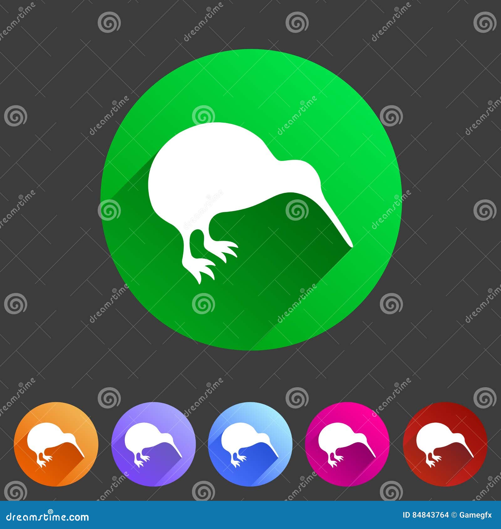 Kiwi Bird Icon Flat Web Sign Symbol Logo Label Stock Vector ...