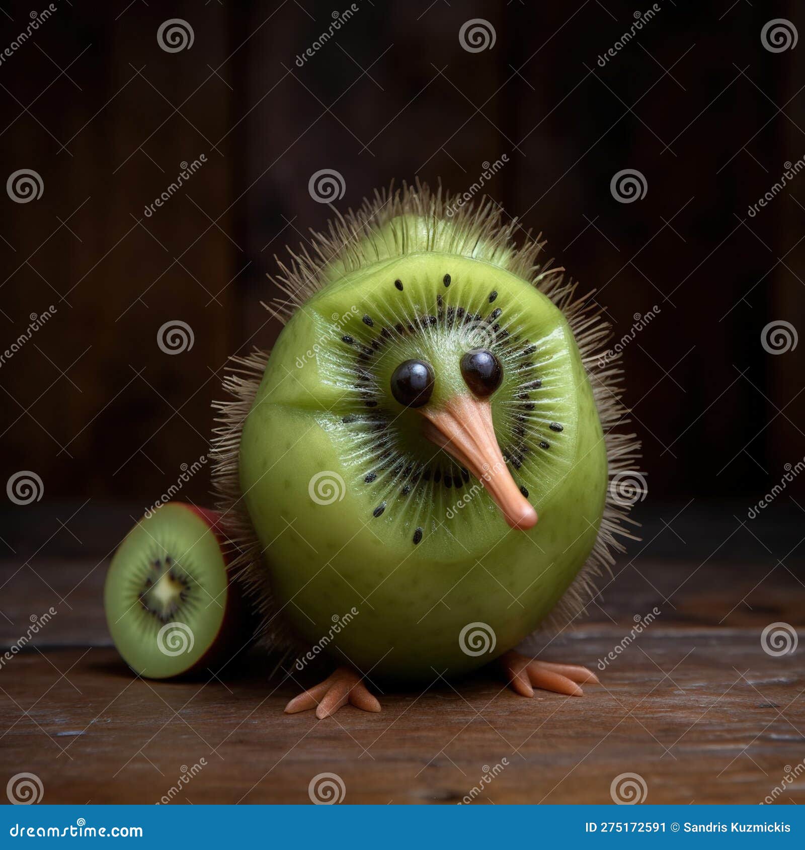 Kiwi Bird is Made from Kiwi Fruit. Generative AI Stock Illustration ...