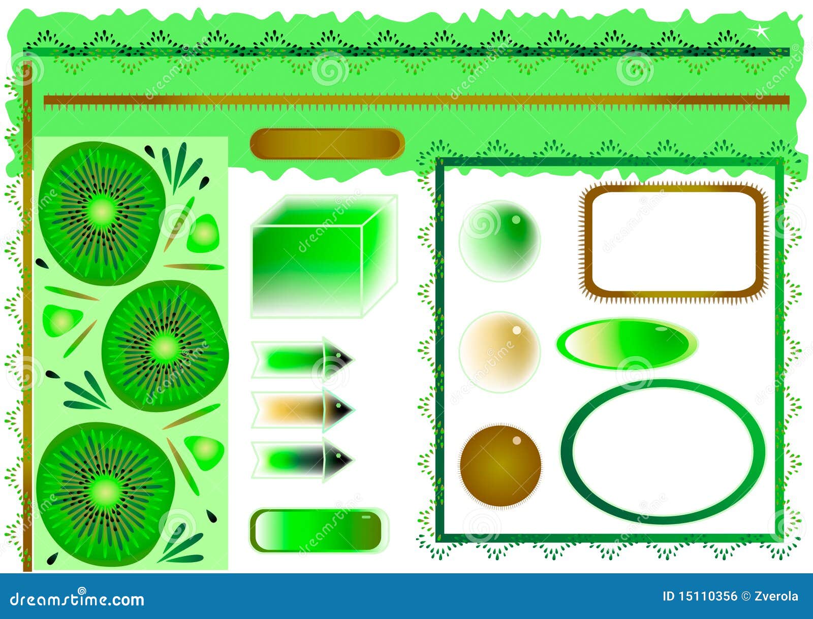 Kiwi design elements stock vector. Illustration of blog - 15110356