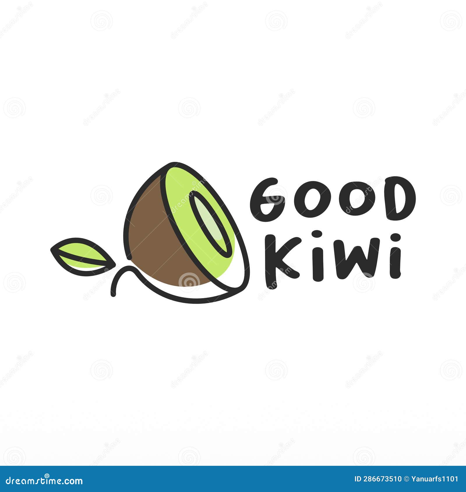 Kiwi Fruit Logo Design Concept Template Stock Vector - Illustration of ...