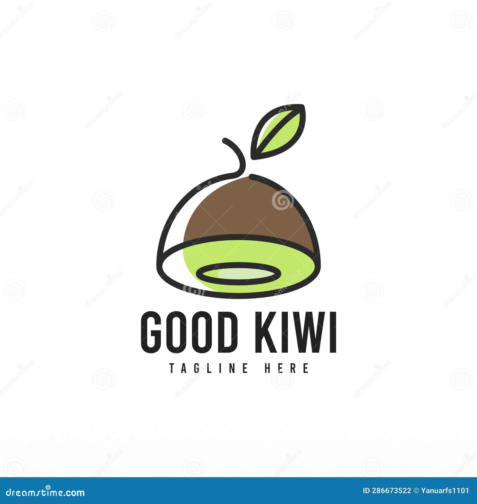 Kiwi Fruit Logo Design Concept Template Stock Illustration ...