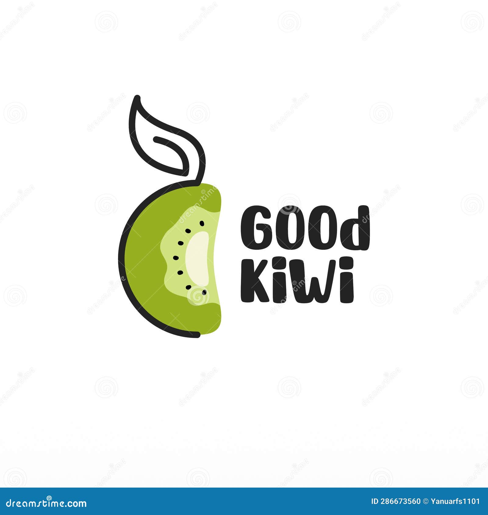 Kiwi Fruit Logo Design Concept Template Stock Vector - Illustration of ...