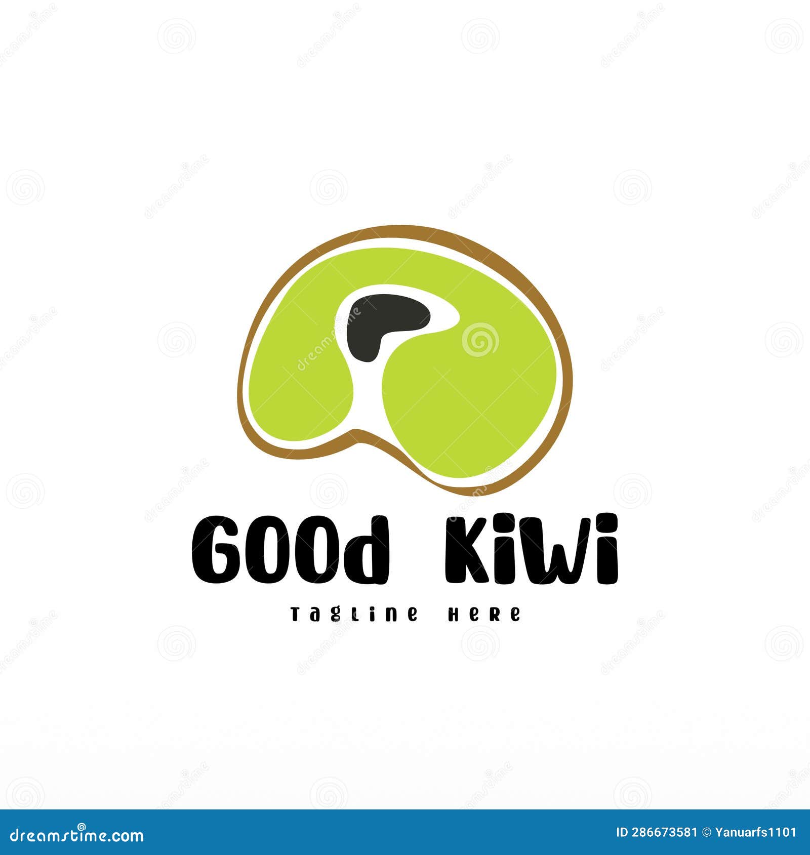 Kiwi Fruit Logo Design Concept Template Stock Illustration ...