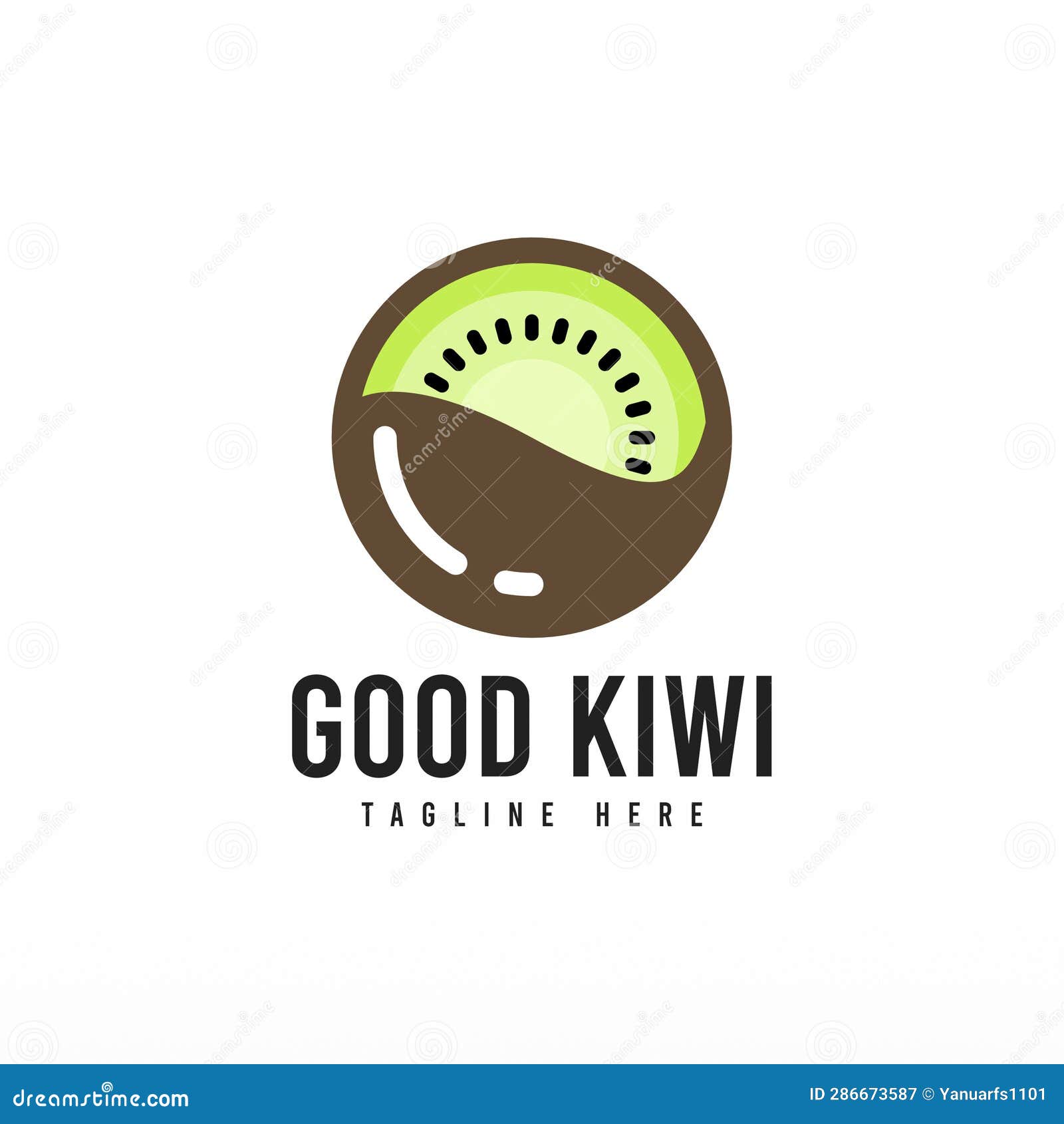 Kiwi Fruit Logo Design Concept Template Stock Vector - Illustration of ...