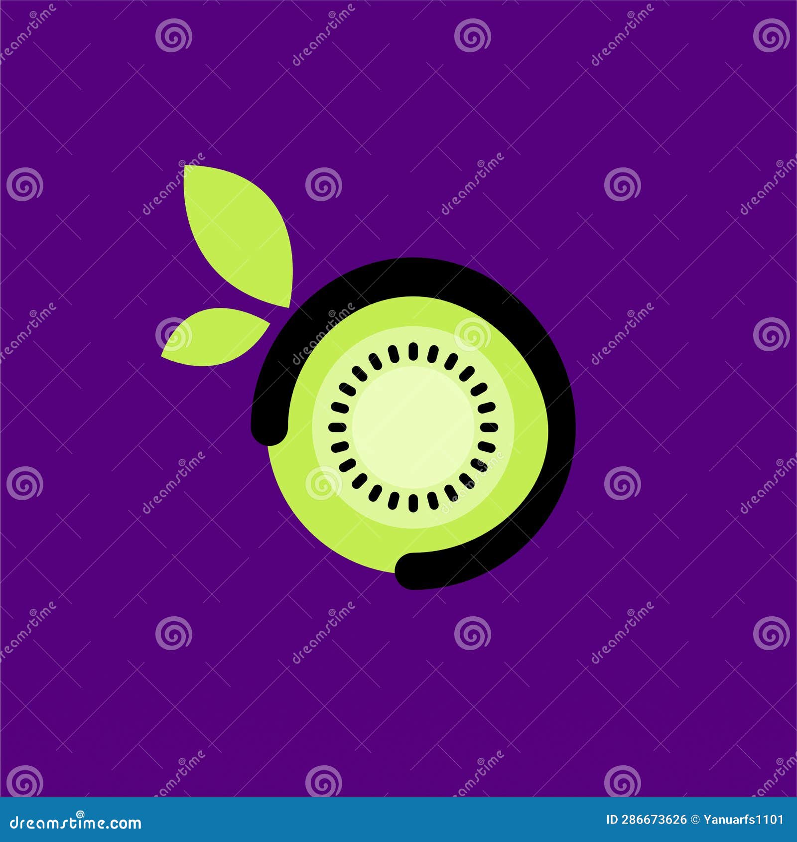 Kiwi Fruit Logo Design Concept Template Stock Vector - Illustration of ...