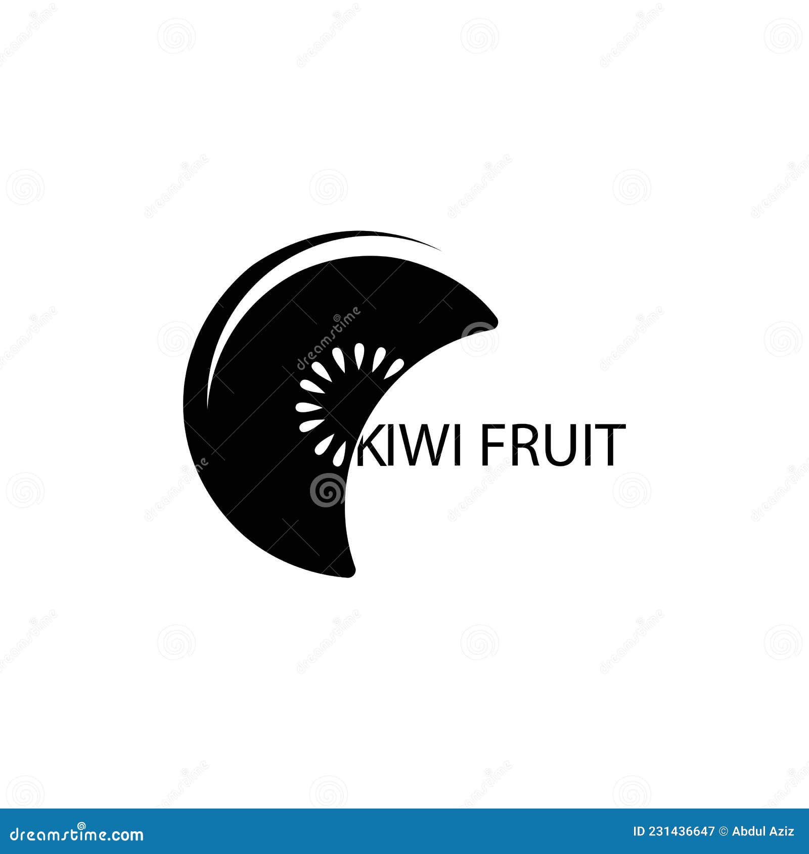 Kiwi fruit logo vector stock vector. Illustration of drawing - 231436647