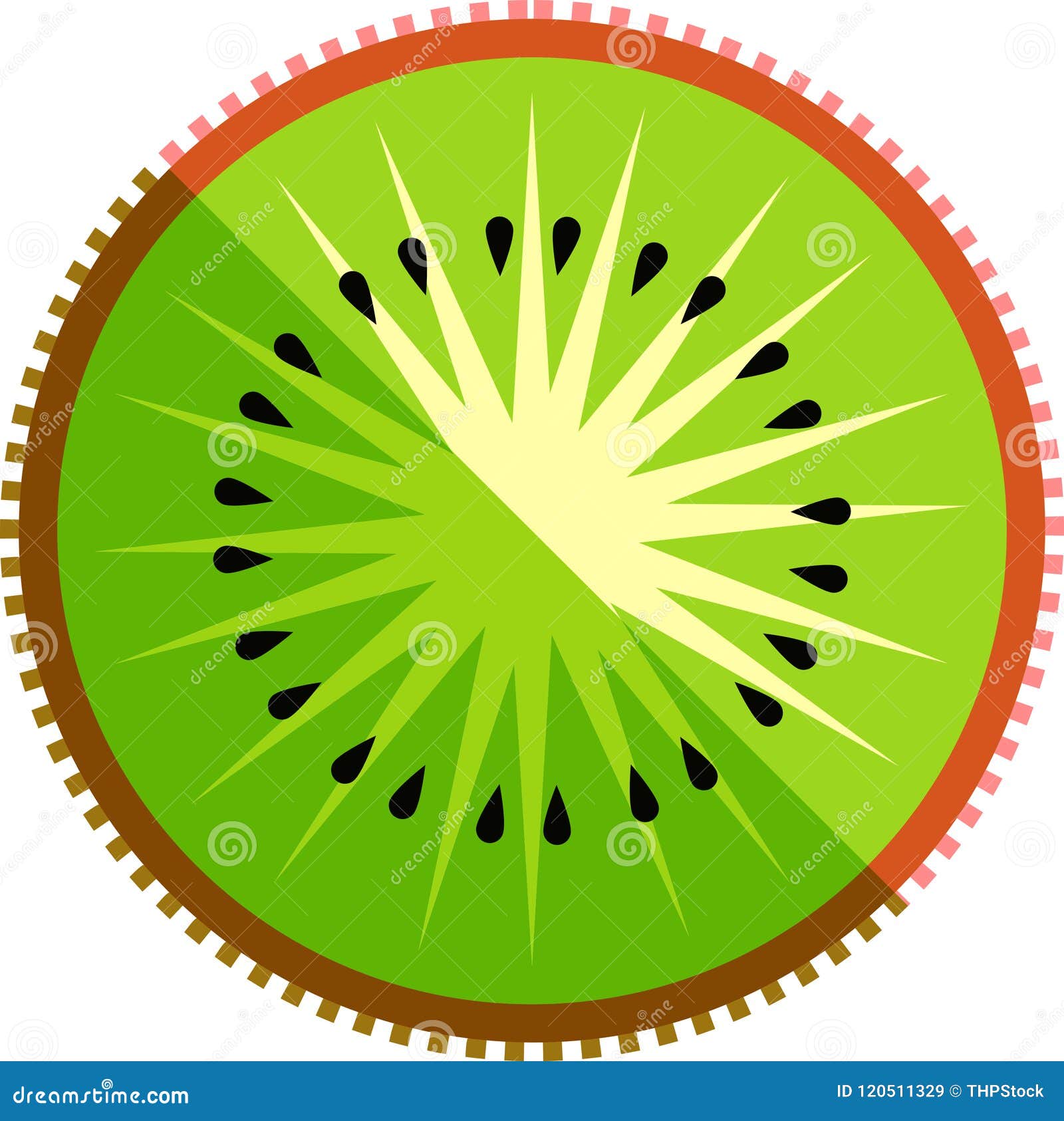 Kiwi Fruit Slice Vector Isolated Stock Vector - Illustration of single ...