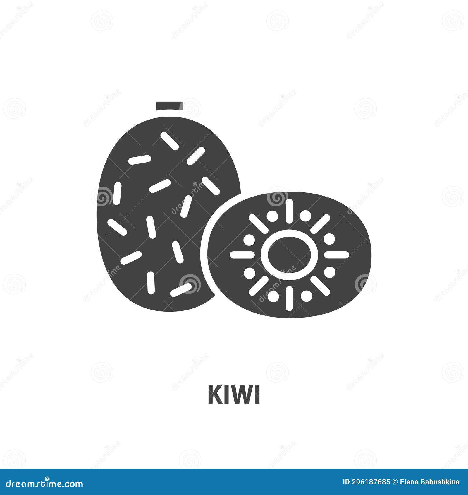 Kiwi Glyph Icon. Fruit Symbol Stock Illustration - Illustration of ...