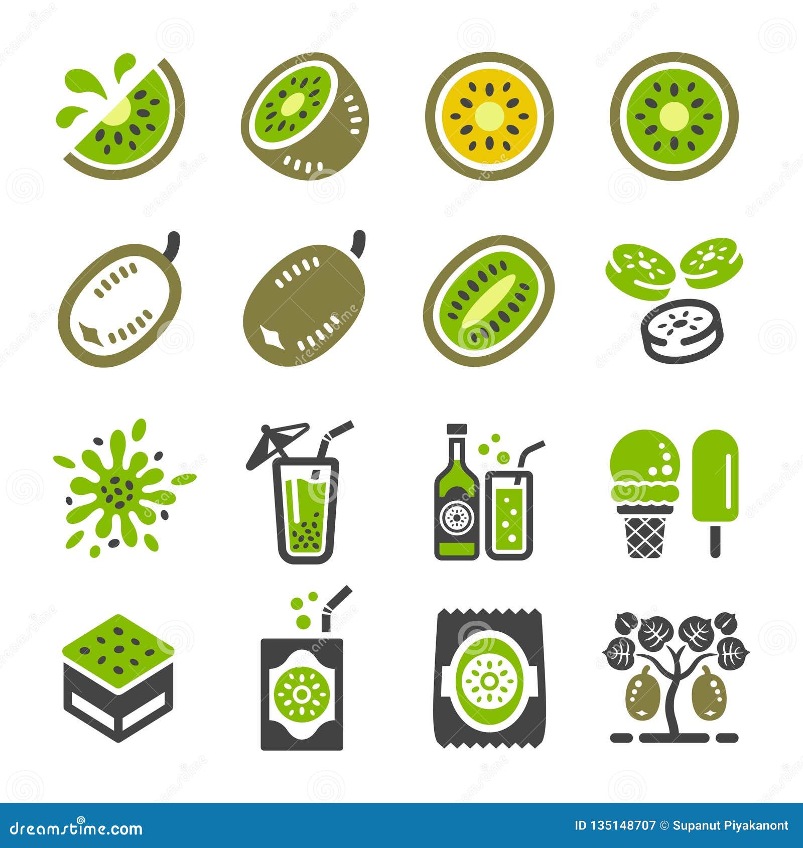 Kiwi Icon, Simple Design, Kiwi Icon Clip Art. Vector Illustration ...