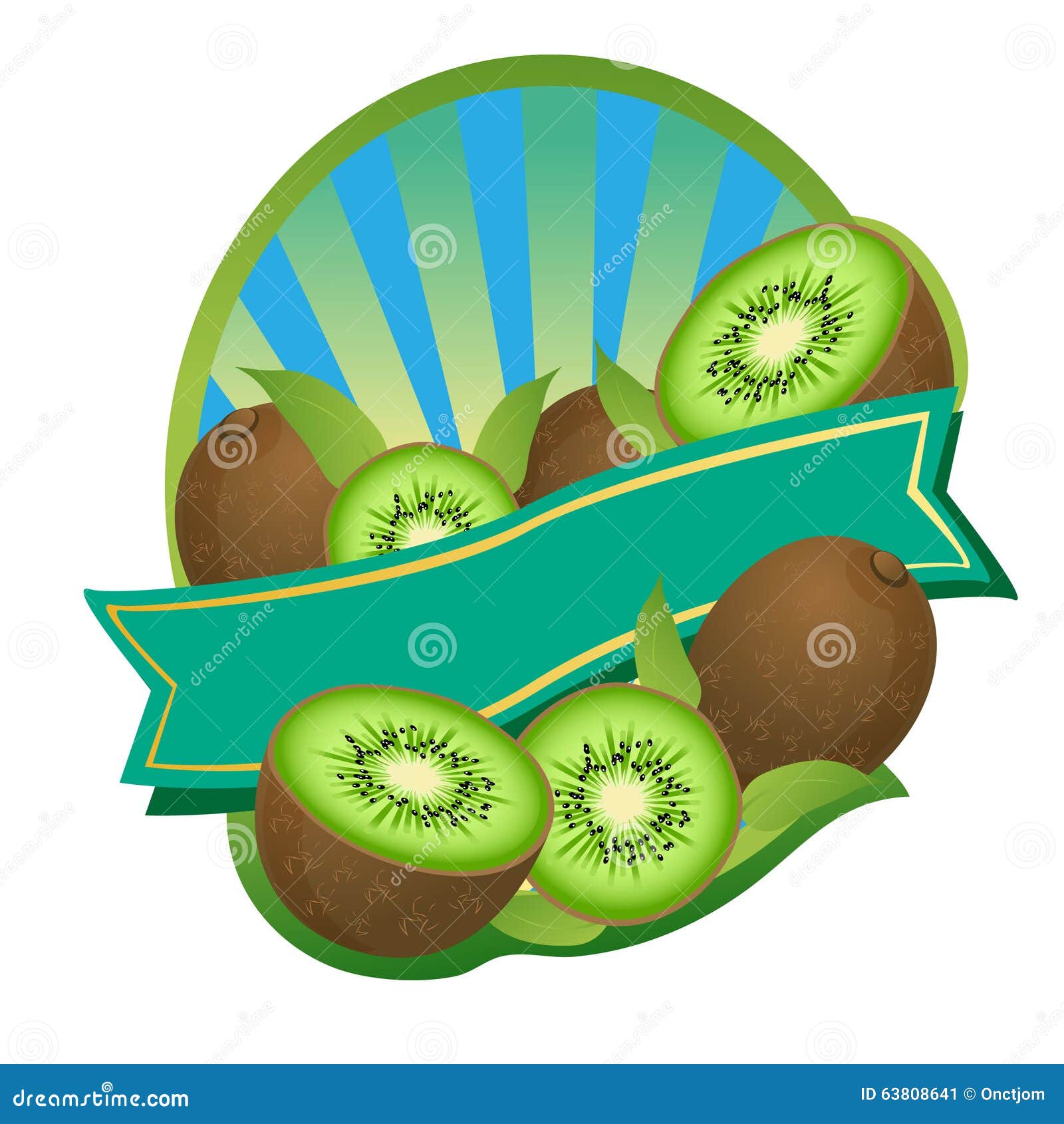 Kiwi Label stock vector. Illustration of edible, freshness - 63808641