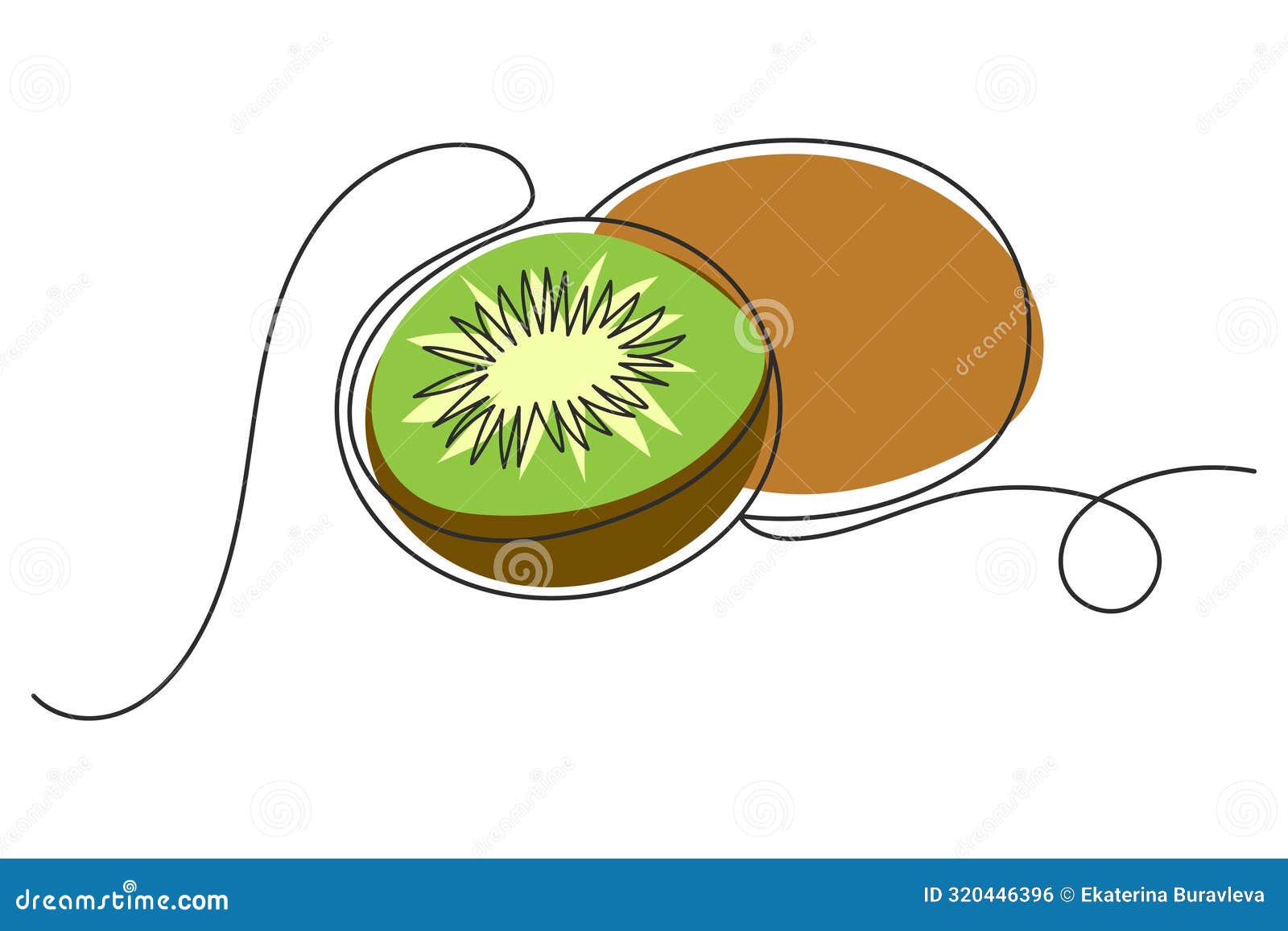Kiwi in One Line. Continuous Line Kiwi Vector Illustration, Icon, Logo ...