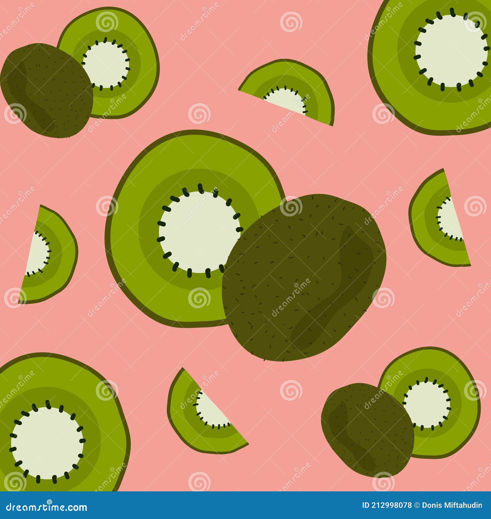 Kiwi Pattern Background Vector Illustration Stock Vector - Illustration ...