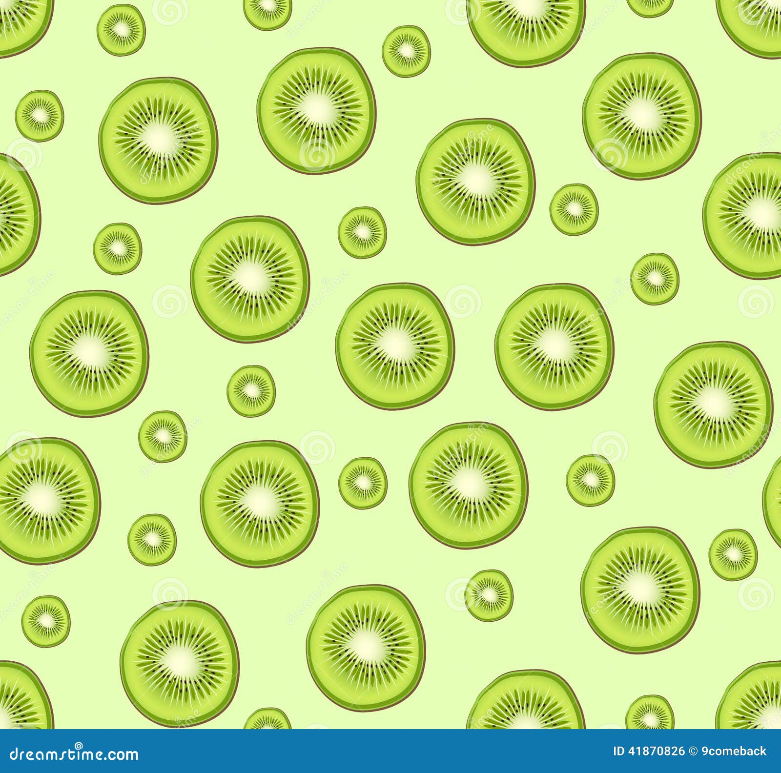 Kiwi Seamless Pattern. Green Striped Fruit Background. Vector ...