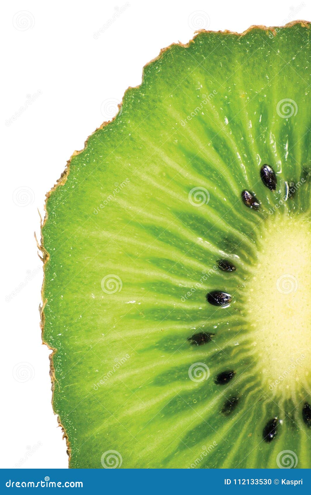 Kiwi Slice Cut Texture, Detailed Macro Closeup, Isolated Vertical Copy ...
