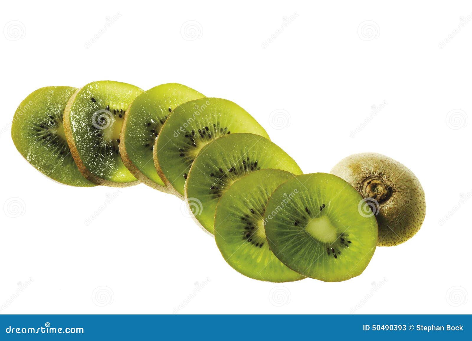 Kiwi Slices in a Row, Whole Fruit Stock Image - Image of piece, slice ...