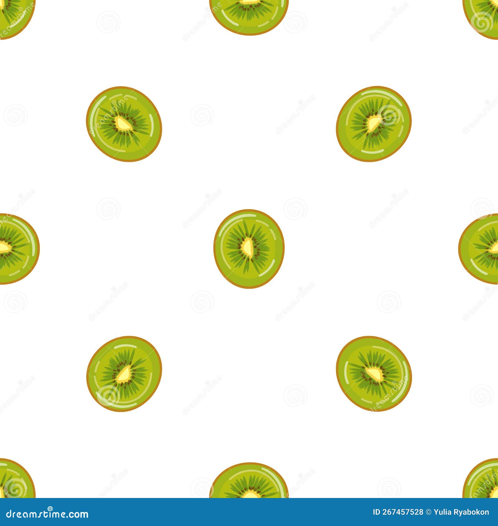 Kiwi Top View Pattern Seamless Vector Stock Vector - Illustration of ...