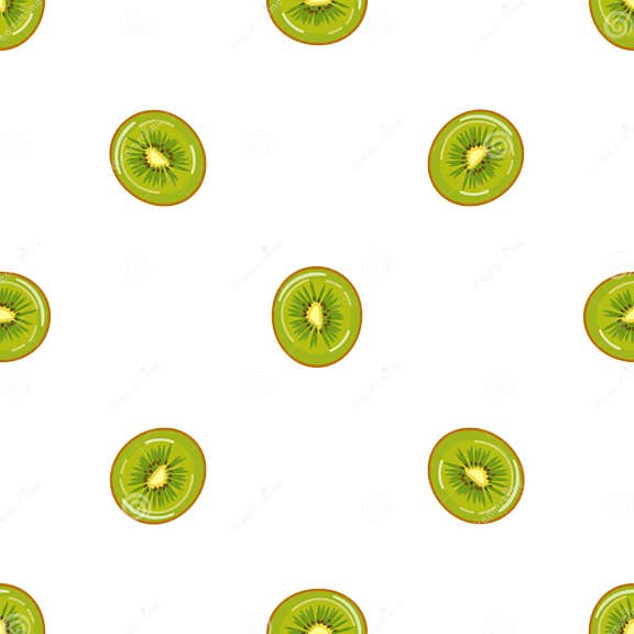 Kiwi Top View Pattern Seamless Vector Stock Vector - Illustration of ...