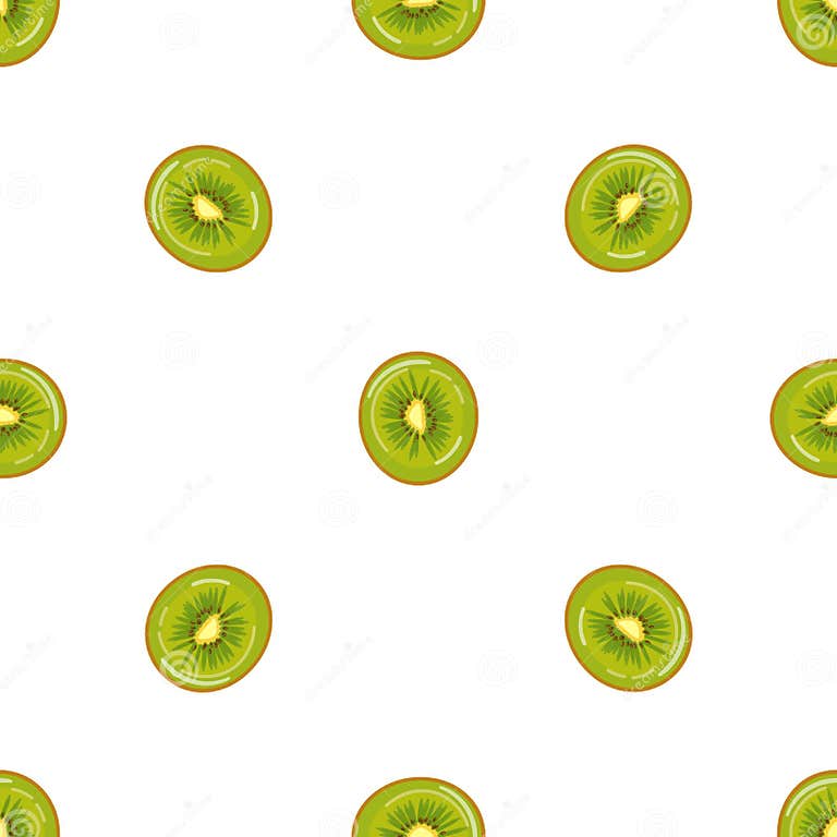 Kiwi Top View Pattern Seamless Vector Stock Vector - Illustration of ...