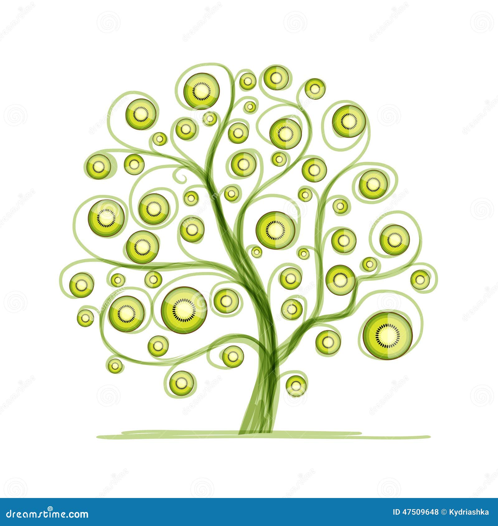 Kiwi tree for your design stock vector. Illustration of fresh - 47509648
