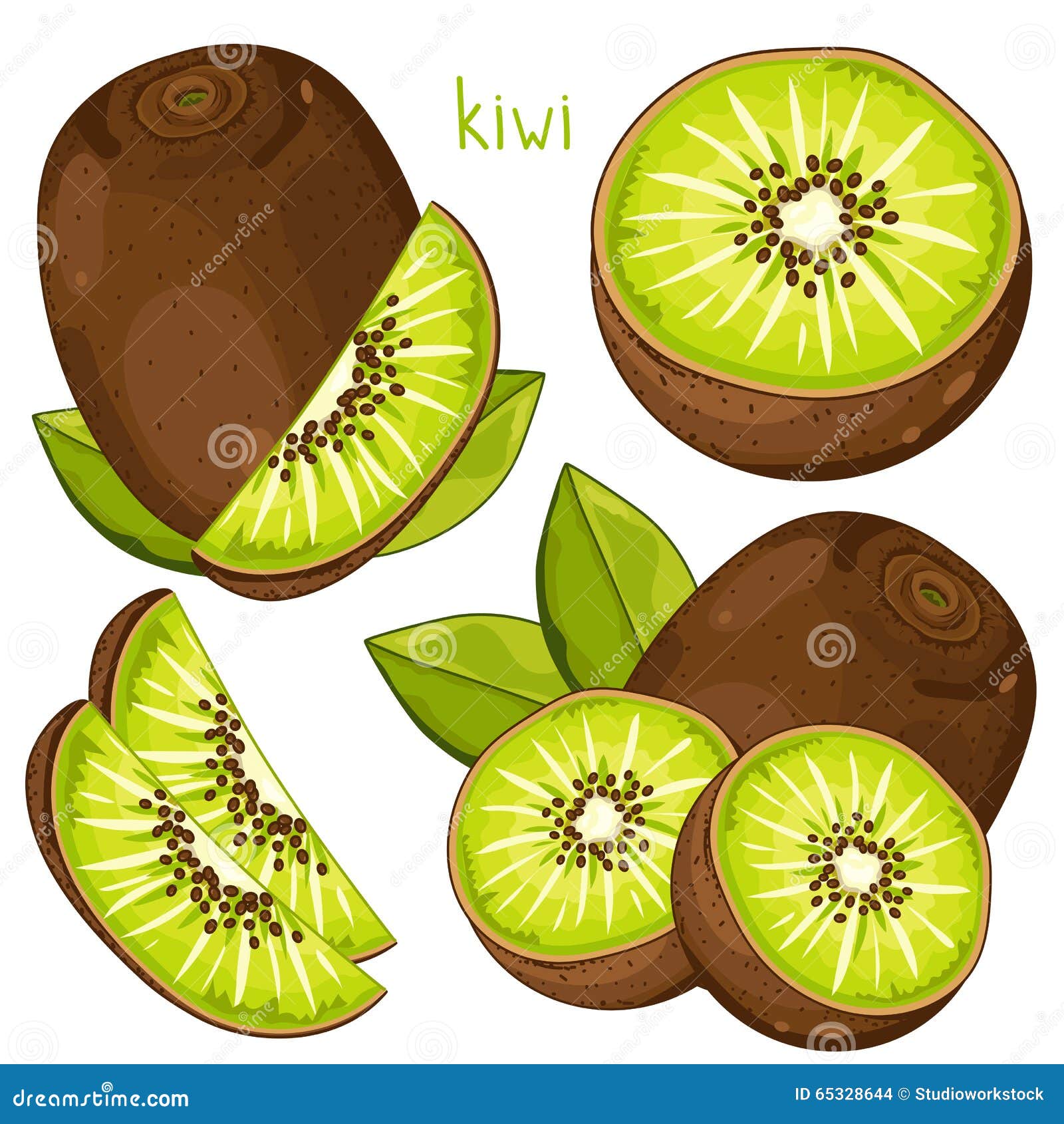 Kiwi Vector Illustration With Flat Design, Isolated On White Background ...